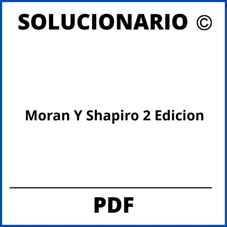 Moran Shapiro 2 Edicion Solucionario